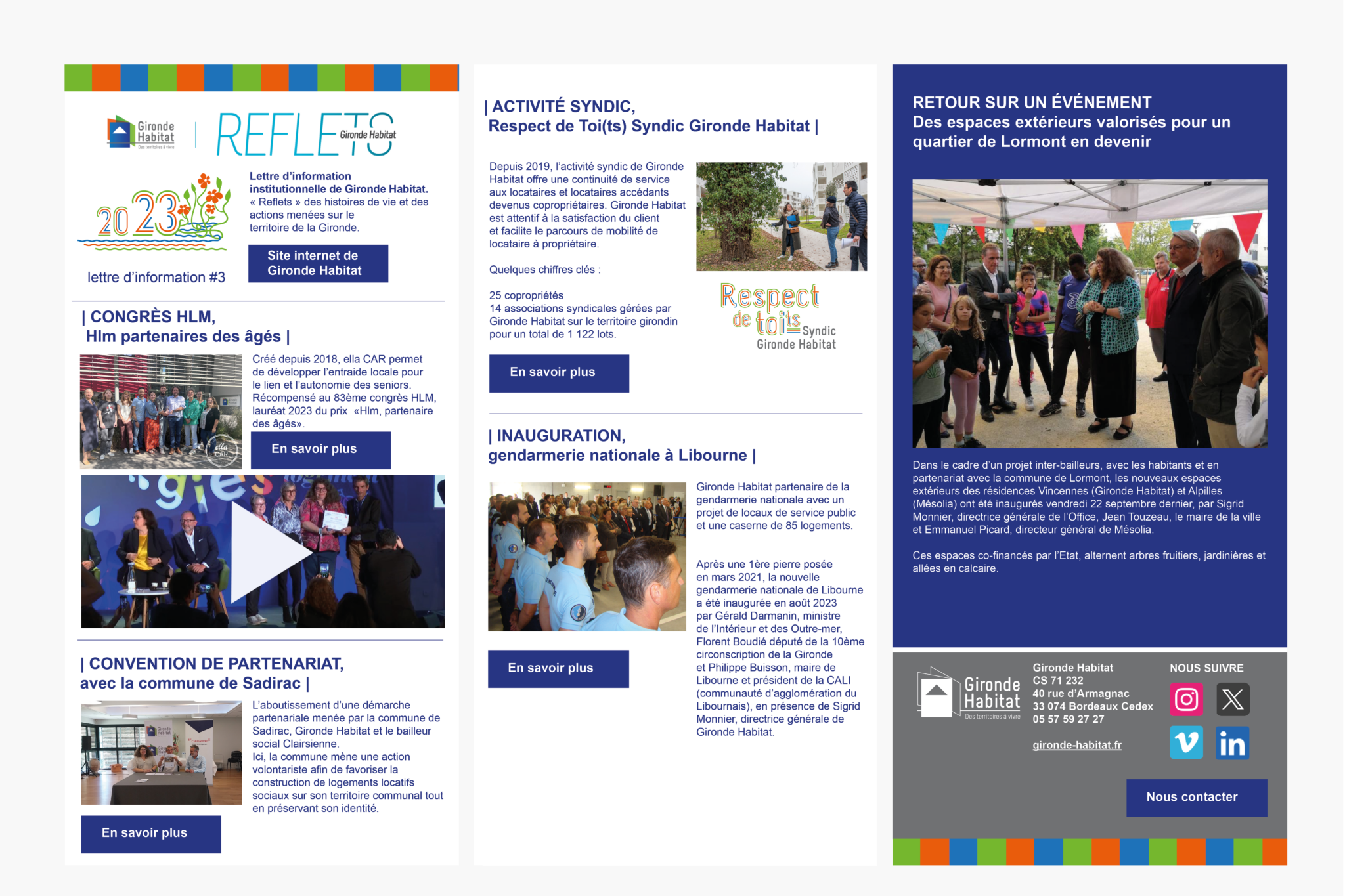 Reflets #3, la lettre d'information institutionnelle - Gironde Habitat